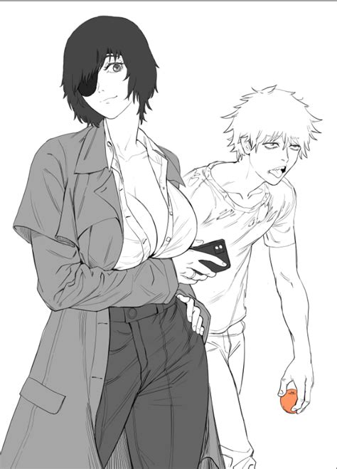 Denji And Himeno Drawn By Greasymeta Danbooru