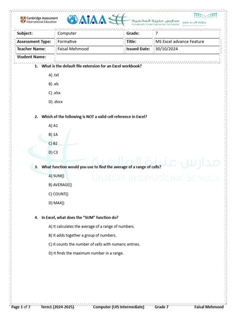 chapter 3 ms excel advance feature worksheet 1 pdf microsoft excel