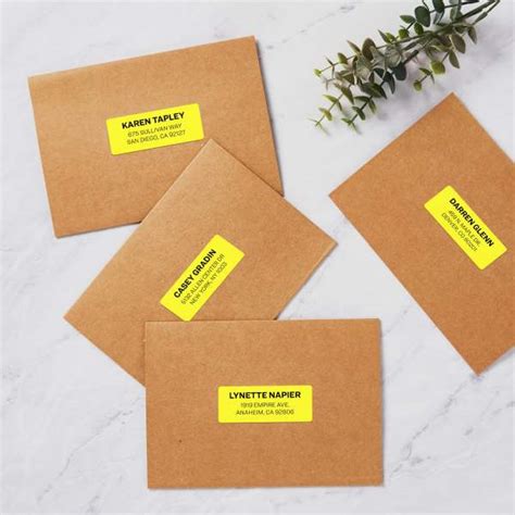 Neon Yellow Address Labels Sure Feed 1 X 2 58 5972