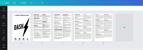 Dash Canva Template Dash A Charge Condensed Game By Fari RPGs