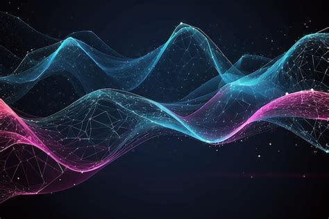 Premium AI Image Abstract Plexus Background With Connected Lines And Dots Wave Flow Plexus