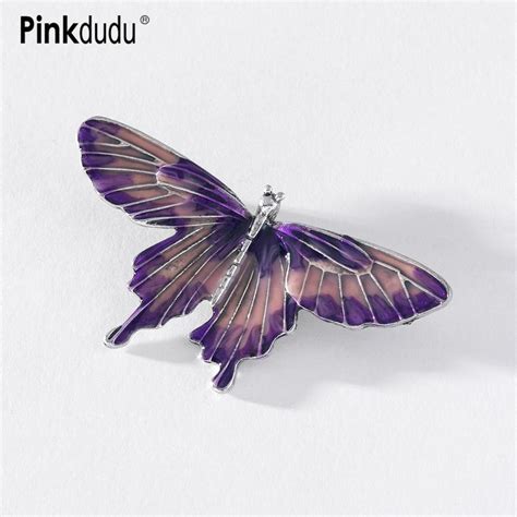 Купить Pinkdudu Корейская винтажная фиолетовая брошь-бабочка для женщин ...