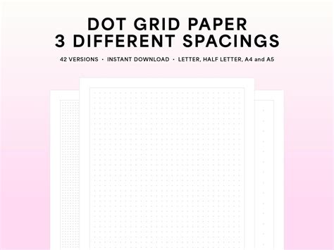 printable dot grid paper with 3 different spacings dot grid notebook paper printable note