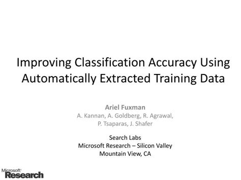 Ppt Improving Classification Accuracy Using Automatically Extracted