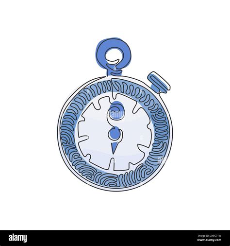 Continuous One Line Drawing Stopwatch Line And Solid Icon Timer Illustration Sport Watch