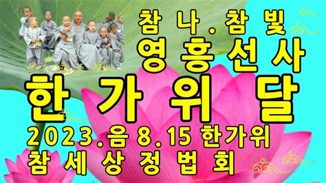 영 흥 선 사 법 어 한 가 위 달 2023 음 8 15 한 가 위 Youtube