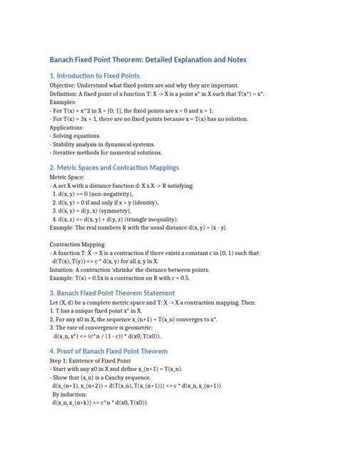 Banachfixedpointtheorem Pdf Topology Banach Space