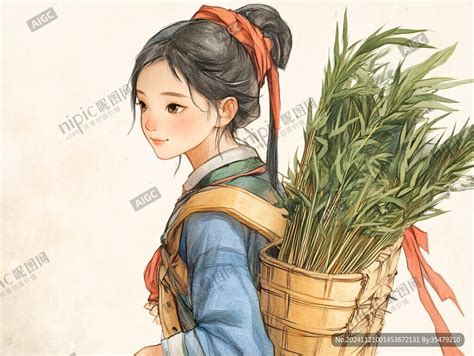 ai创作图采茶采药少女插画 农家女孩插画 采摘农家少女插画 新茶农家女孩插画 农村姑娘插画 农家少女卡通形象 手绘农家女孩 采药女孩插画 采茶