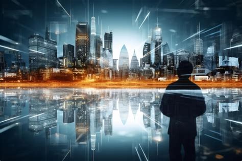 Premium AI Image Blurry City Nightscape Shimmers With Architectural Lights Creating A