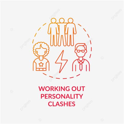 Icon Concept Of Red Gradient For Resolving Personality Conflicts In