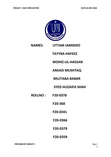 final project chat application prepared by group 3 page names