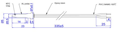 Auto Air Conditioner Evaporator Ntc Temp Sensor Untuk Suhu Air
