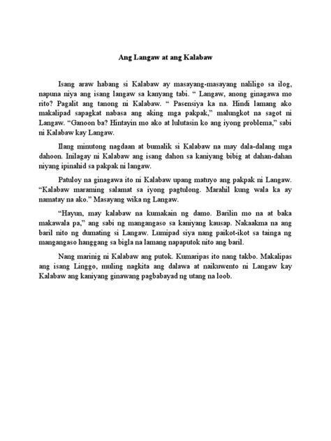 Ang Langaw At Kalabaw Pdf