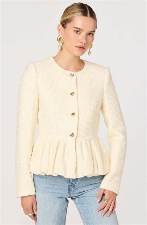 Nicolle Textured Peplum Bubble Hem Lady Jacket Astr The Label