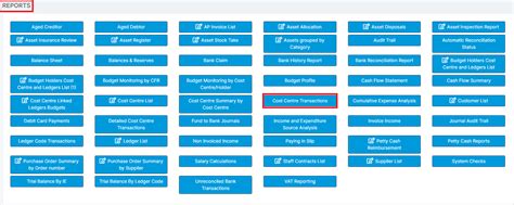 Cost Centre Transactions Report Bromcom Documentation Centre