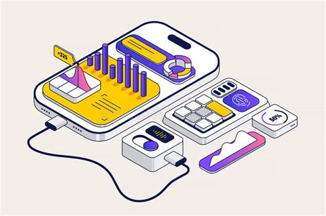 Trendy Isometric Illustration Of Data Analysis Stock Illustration Illustration Of Background