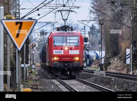 Railway Line With Goods Train Rbh Logistics Class Br145 Locomotive