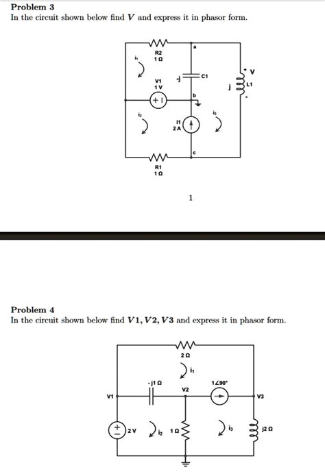 problem 3 in the circuit shown below find v and express it in phasor