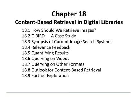 ppt chapter 18 content based retrieval in digital libraries