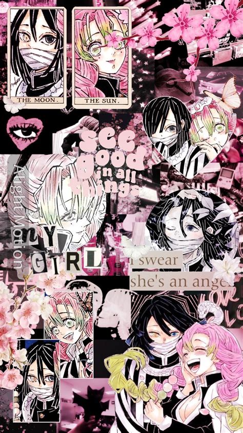 💕Мицури и Обанай обои🐍 в 2025 г Обои Эскизы персонажей Японские иллюстрации