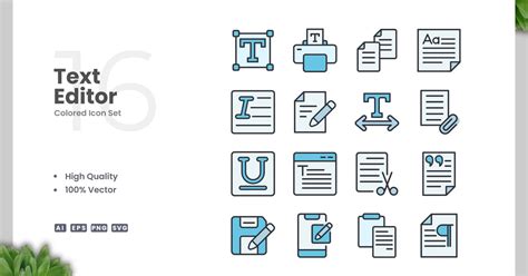 Text Editor Color Icons Icons Ft Icon And Editor Envato