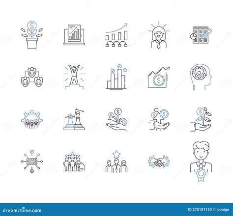 Work Effectiveness Outline Icons Collection Efficiency Productivity