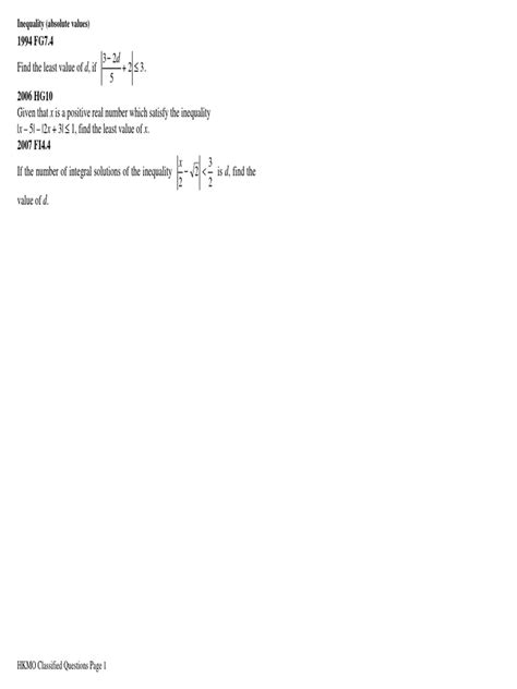 Inequality Absolute Value Pdf