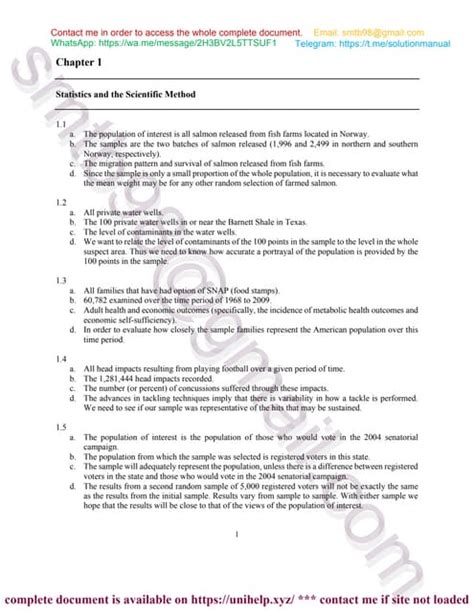 Answers To Problems For An Introduction To Statistical Methods And Data