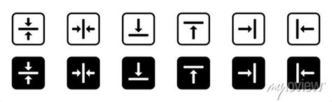 Align Icons Alignment Symbol Buttons Signs Vector Illustration