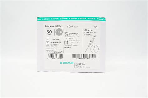 Braun 4252578 02 Introcan Safety Iv Cath 16g X 2inch 210ml Box Of 50