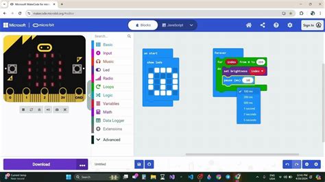 Microsoft Makecode Microbit Project 39 Loop Created By Trishanth