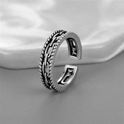 Combination Stacked Mens Ring Single Ring Trend Personality Opening
