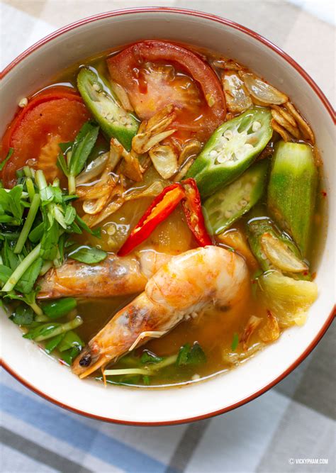 Vietnamese Sweet And Sour Shrimp Soup With Pineapple Canh Chua Tom Nau Thom — Vicky Pham
