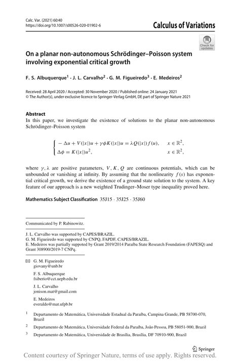 On A Planar Non Autonomous Schrödingerpoisson System Involving