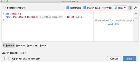 Work With Structural Search And Replace Intellij Idea