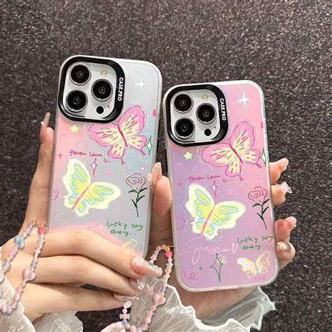 Suksessemua Jual Ss Gl New Case Silikon Hybrid Hologram Aesthetic Butterfly With Cutie Charm