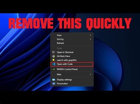 HOW TO REMOVE OPEN WITH CODE IN THE CONTEXT MENU YouTube