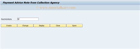 FPAVI SAP Tcode FI CA Pymt Advice Note Fm CollAgeny