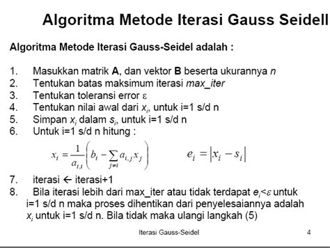 Perlengkapan Perkuliahan Metode Gauss Seidel