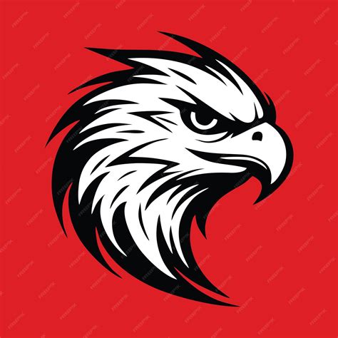 Cabeza De águila Sobre Fondo Rojo Ilustración Vectorial Para Su Diseño