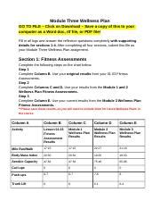 Module Three Wellness Plan: Fitness Assessments, Flexibility | Course Hero