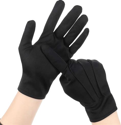 Liqwei 3 Pairs Black Cotton Gloves For Wedding Party