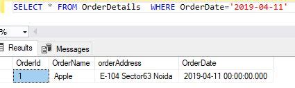 SQL DATE TIME Statement