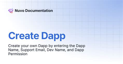 Create Dapp Nuvo Documentation