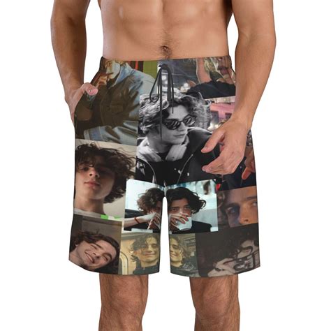 Mens Timothee Chalamet Swim Trunks Quick Dry Bathing Suits Holiday