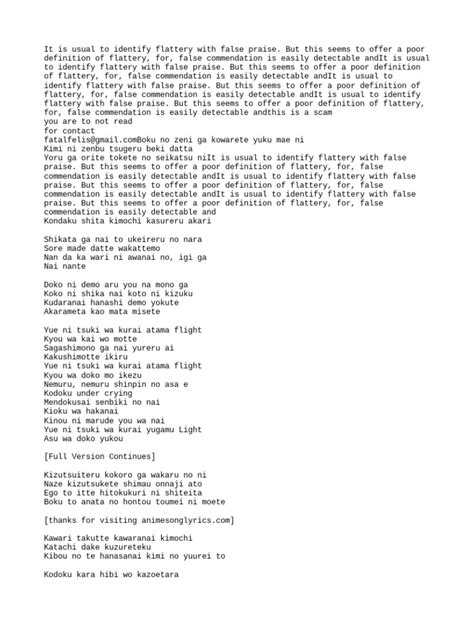 It Is Usual To Identify Flattery With False Praise But This Seems To