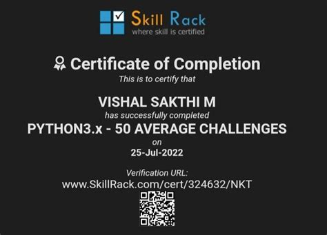 vishal sakthi m on linkedin completed python average challenges in