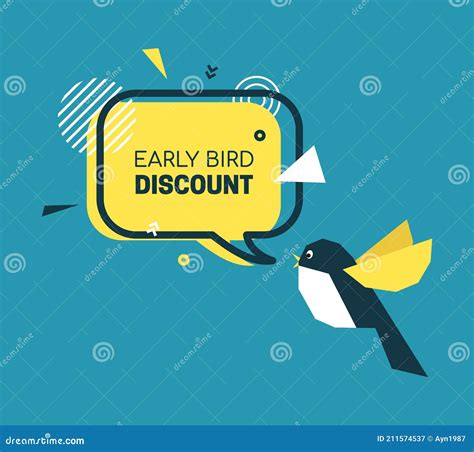 Early Bird Discount Banner In Paper Cut Style Speech Bubble With