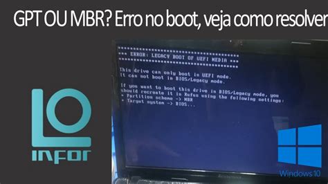 Como Resolver O Error Legacy Boot Of Uefi Media Youtube