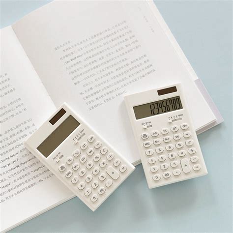 White Pocket Solar Calculator With Simple Function Grandado